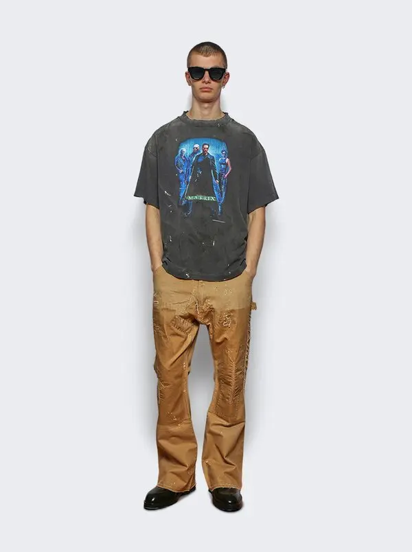 SAINT MXXXXXX X The Matrix Green Logo T-shirt