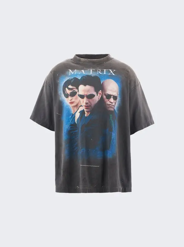 SAINT MXXXXXX X The Matrix White Logo T-shirt - Black