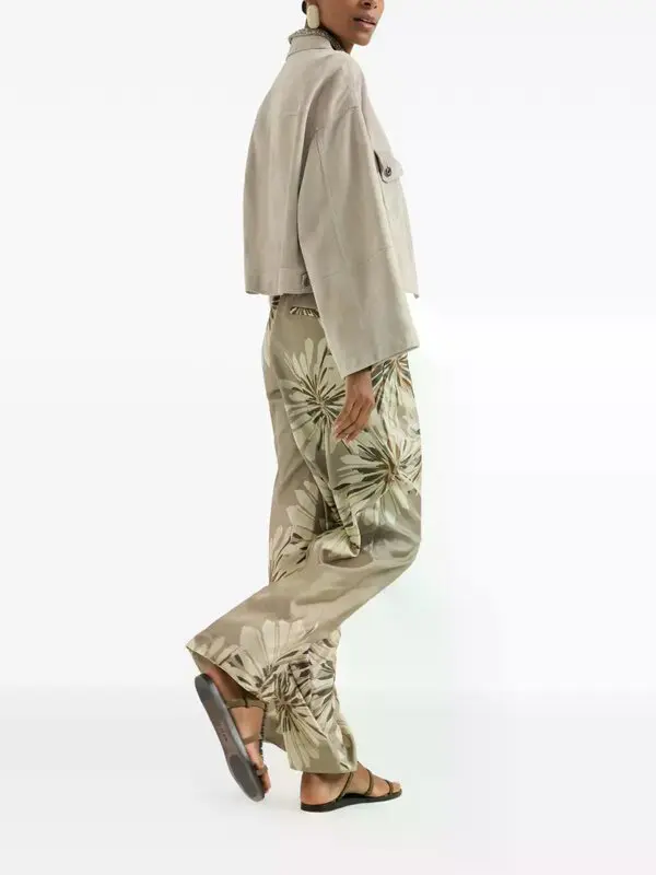 Brunello Cucinelli Bloom-print Palazzo Pants