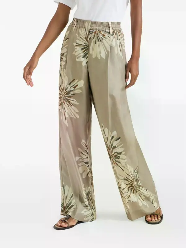 Brunello Cucinelli Bloom-print Palazzo Pants