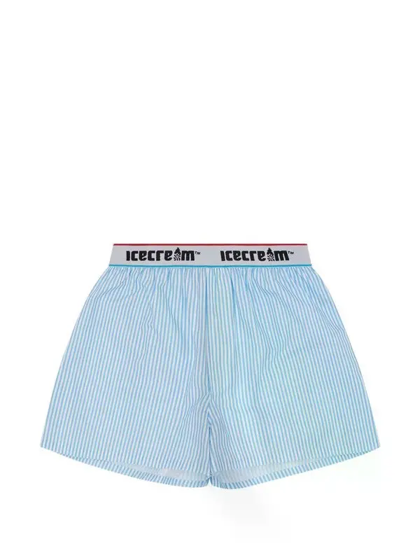 ICECREAM Logo-waistband Shorts - Blue