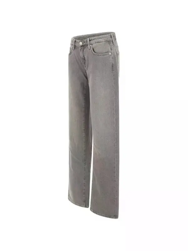 7 For All Mankind Low Straight Faded Jeans - Grey