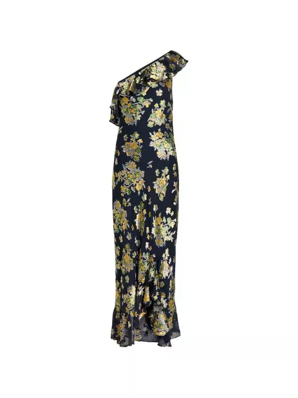 Rixo Floral-print Maxi Dress With Ruffle Detail - Blue