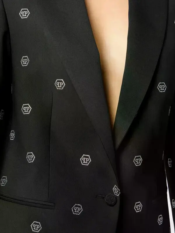 Philipp Plein Rhinestone Monogram Blazer