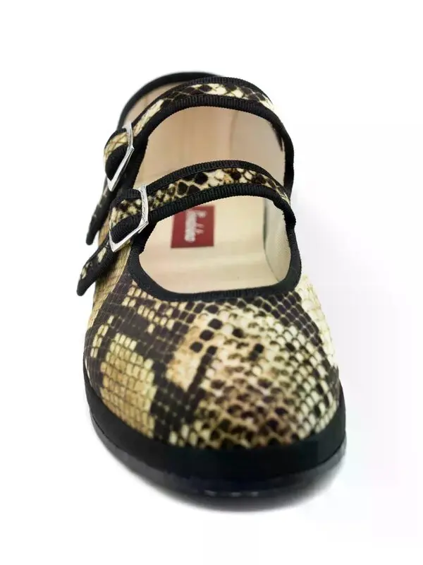 GONDOLINA Snake-print Mary Jane Ballet Flats