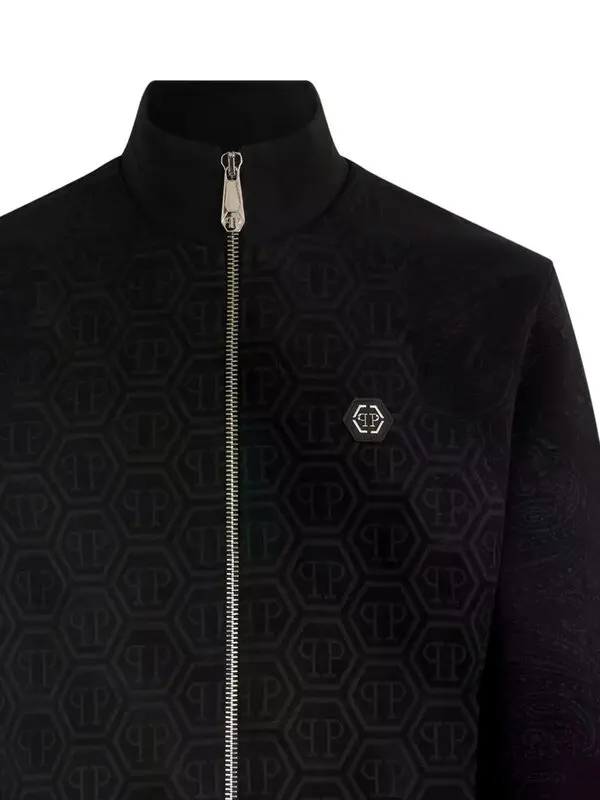 Philipp Plein Jacquard Monogram Tracksuit Jacket - Black