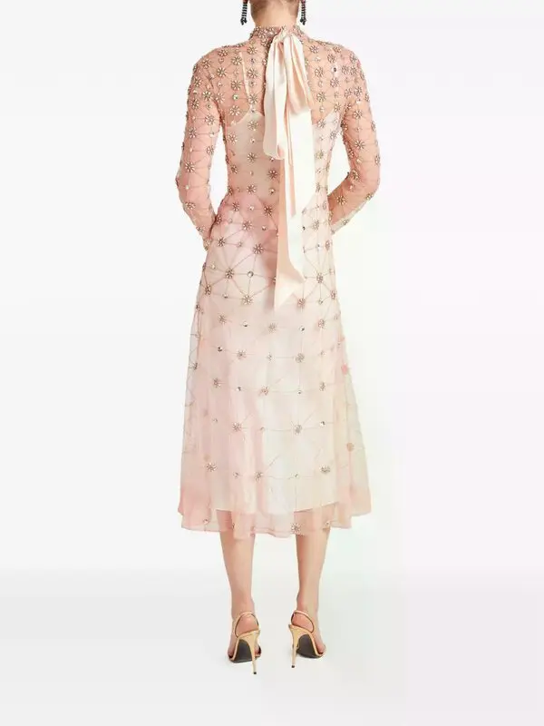 TEMPERLEY LONDON Lattice-pattern Crystal-embellished Midi Dress