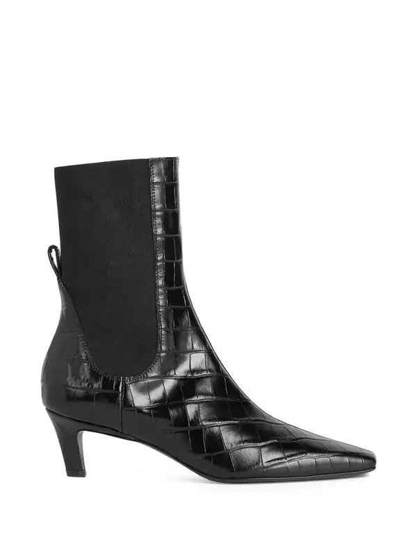 TOTEME Embossed Chelsea Boots - Black