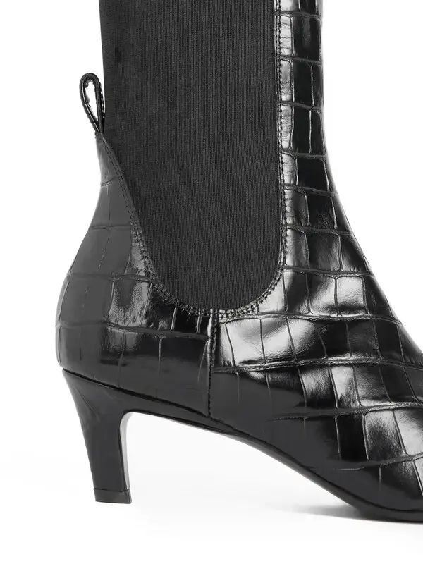 TOTEME Embossed Chelsea Boots - Black