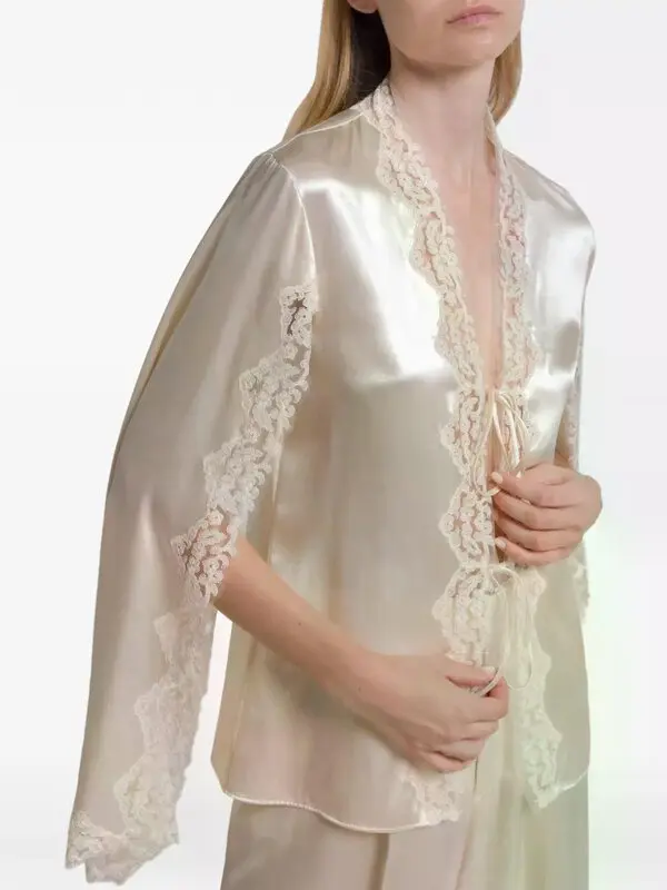 Alberta Ferretti Lace V-neck Blouse