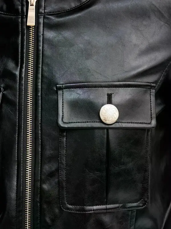 Sisley Flap-pockets Zipped Biker Jacket