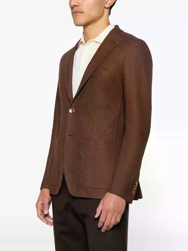 Tagliatore Textured Buttoned Blazer - Brown