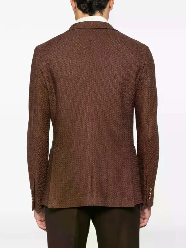 Tagliatore Textured Buttoned Blazer - Brown