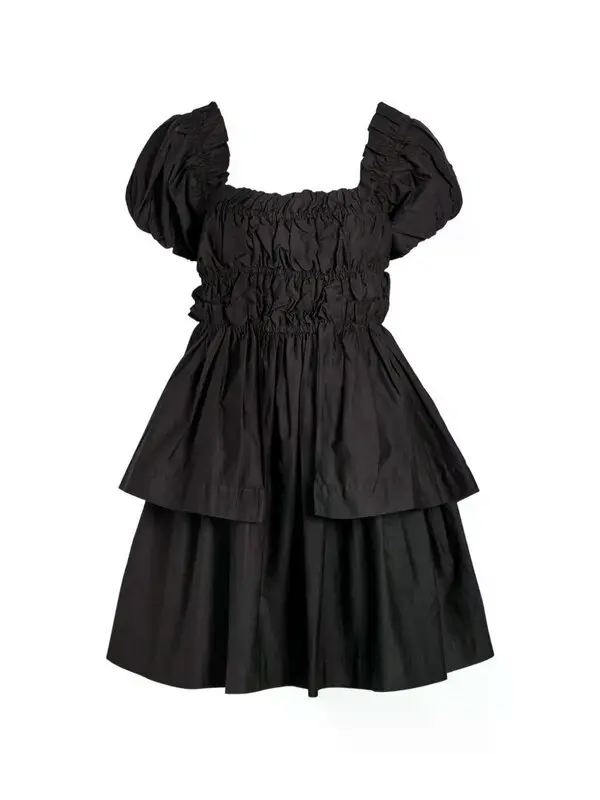 DAMSON MADDER Ltyza Tiered Puff-sleeve Mini Dress