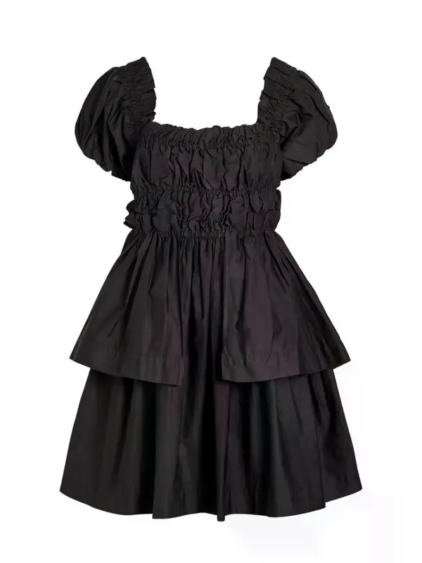 DAMSON MADDER Ltyza Tiered Puff-sleeve Mini Dress