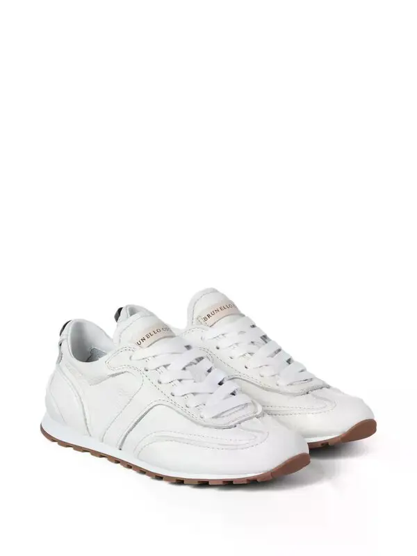 Brunello Cucinelli Lace-up Leather Sneakers - White