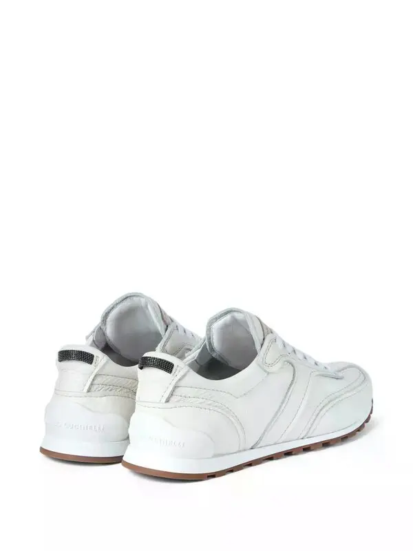 Brunello Cucinelli Lace-up Leather Sneakers - White