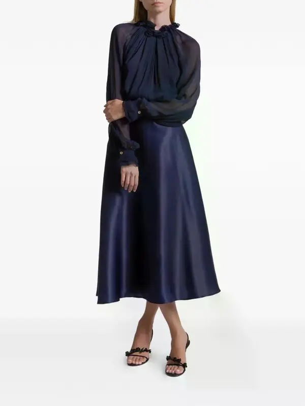 Alberta Ferretti Silk A-line Skirt - Blue