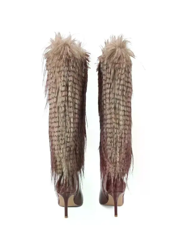 Kurt Geiger Stiletto Heel Boots With Feather Trim