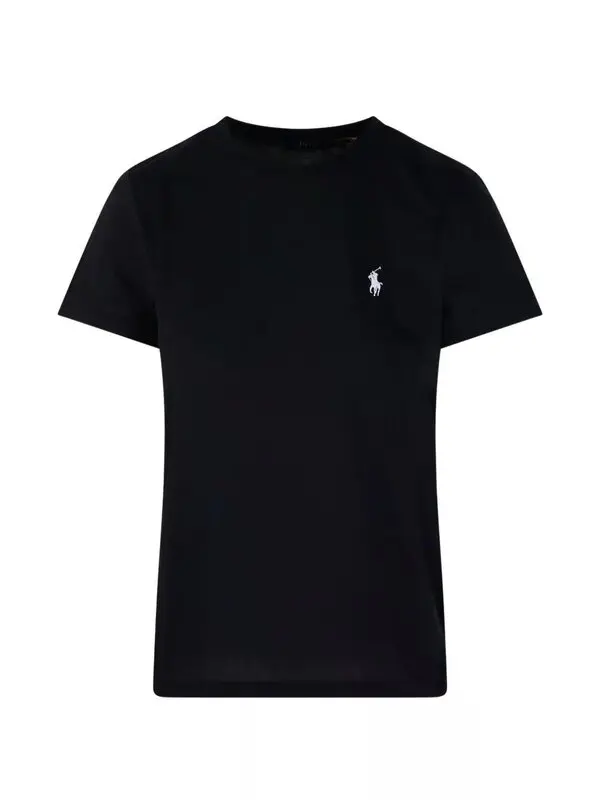 Polo Ralph Lauren Embroidered-logo Cotton T-shirt - Black