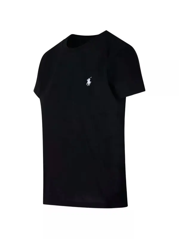 Polo Ralph Lauren Embroidered-logo Cotton T-shirt - Black