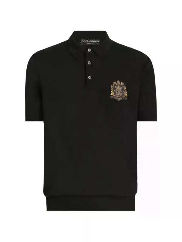 Dolce & Gabbana Virgin Wool Polo Shirt - Black
