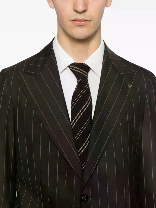 Tagliatore Pinstripe-pattern Suit - Brown