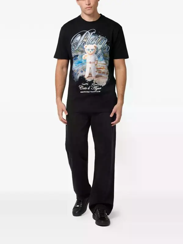 Philipp Plein Round-neck Printed T-shirt - Black