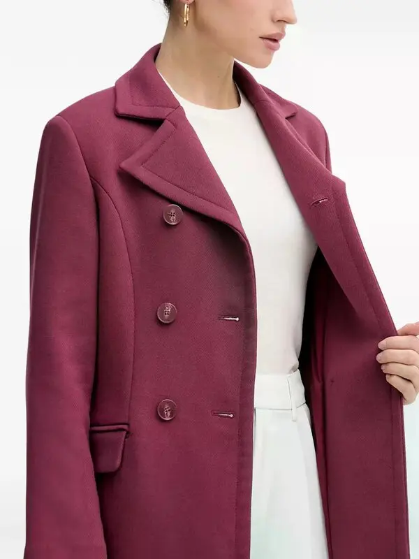 Sisley Double-breasted Coat - Red