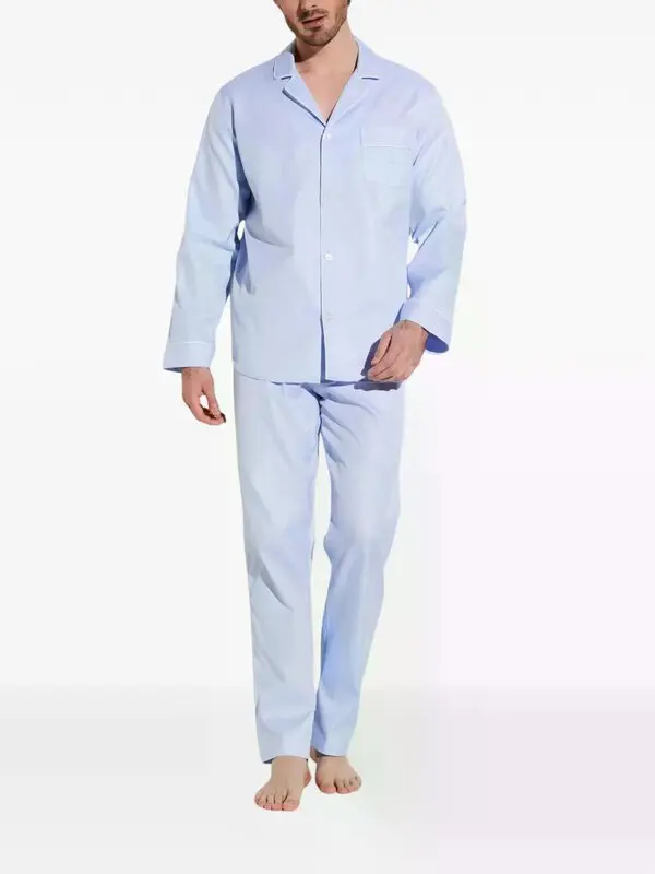 Zimmerli Pocket Button-fastening Pajamas - Blue