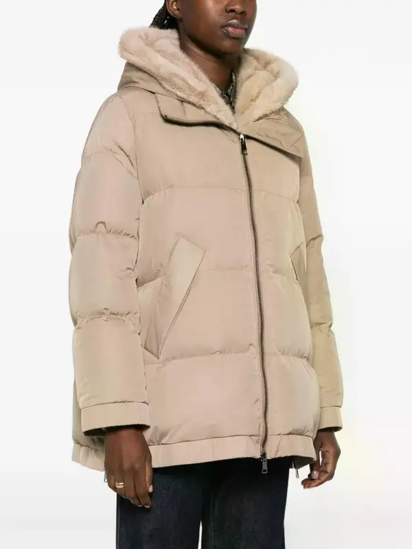 LOU ANDREA Hooded Zip-fastening Coat