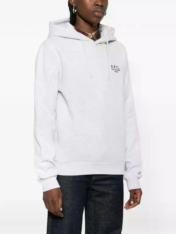 A.p.c. Embroidered Logo Hoodie - Grey