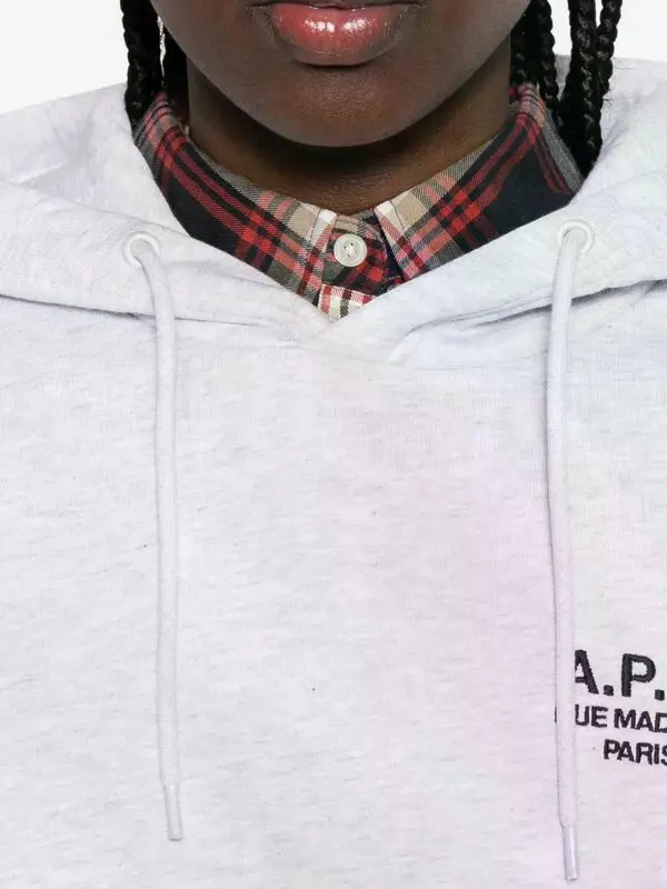 A.p.c. Embroidered Logo Hoodie - Grey