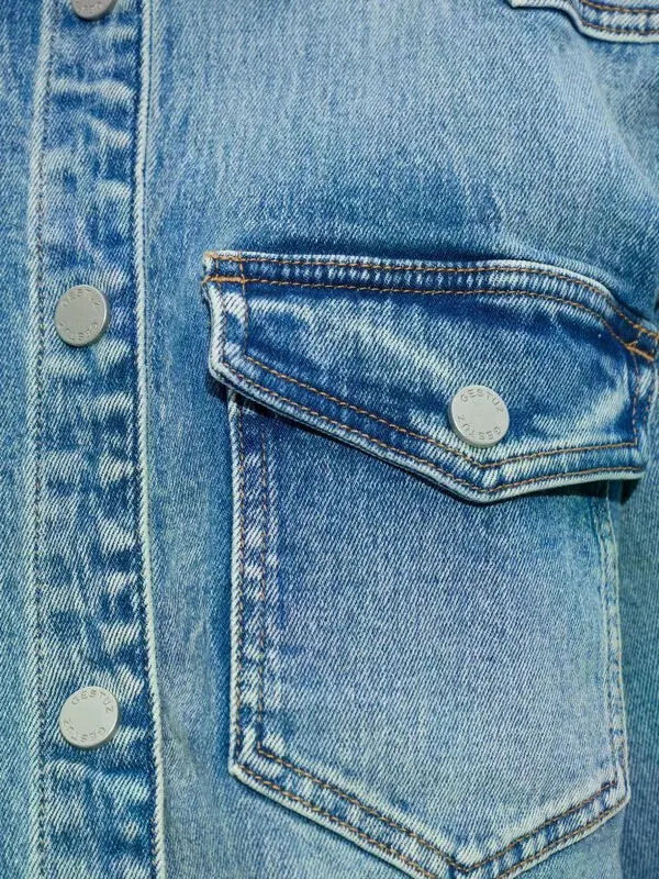 GESTUZ Buttoned Pocketed Denim Jacket