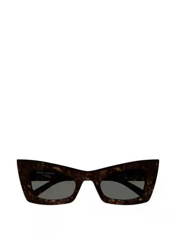 Saint Laurent Geometric-frame Sunglasses - Brown
