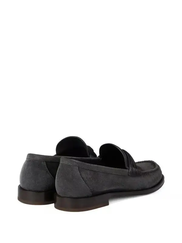 Brunello Cucinelli Suede Loafers - Black