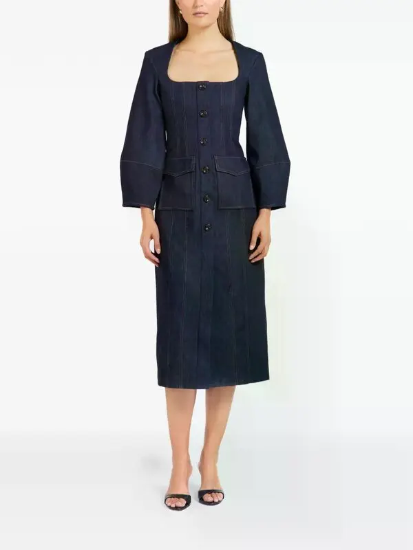 Florence & Fortitude Square Neck Button Dress