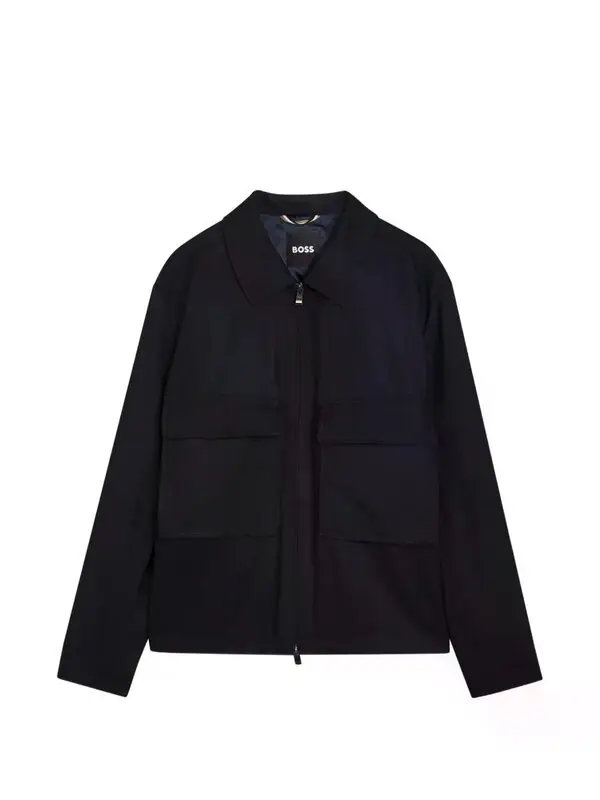 BOSS Patch Pocket Zip Jacket - Blue