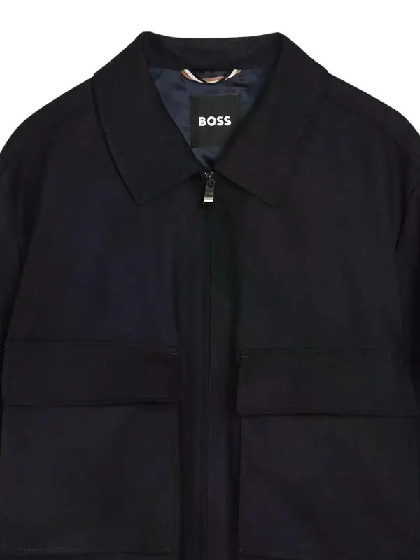 BOSS Patch Pocket Zip Jacket - Blue