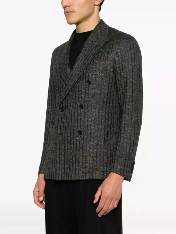 Tagliatore Double-breasted Pinstripe Jacket - Grey