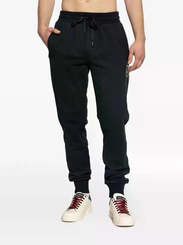 Dolce & Gabbana Emblem Drawstring Track Pants - Blue