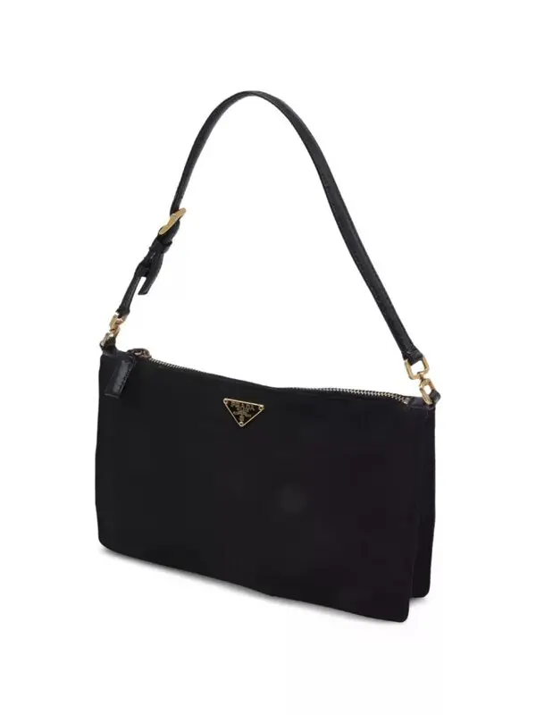 Prada Zipped Shoulder Bag - Black