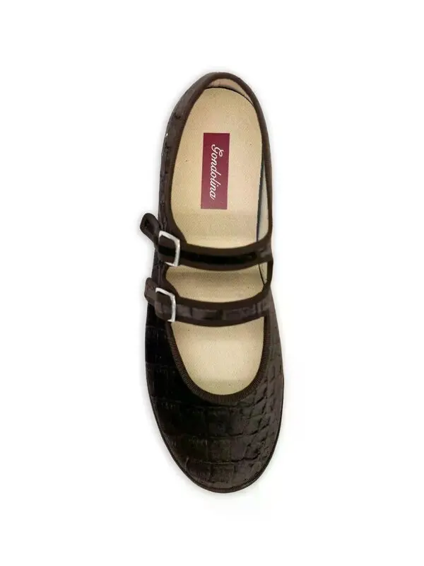 GONDOLINA Croco Mary Jane Ballet Flats