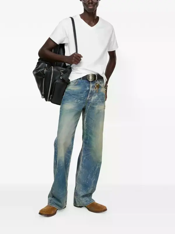 Acne Studios V-neck T-shirt With Satin Label
