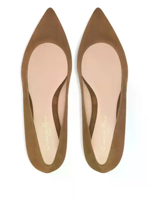GIANVITO ROSSI Pointed-toe Ballet Flats - Brown