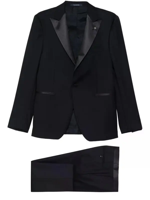 Tagliatore Satin-trim Suit - Black