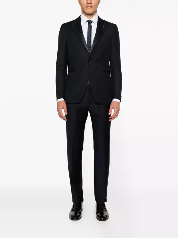 Tagliatore Satin-trim Suit - Black