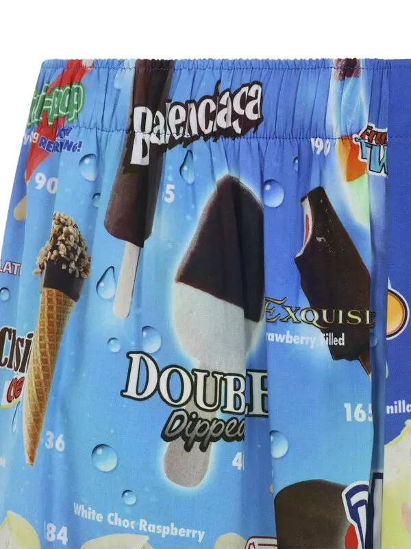 Balenciaga Graphic Ice Cream Print Shorts