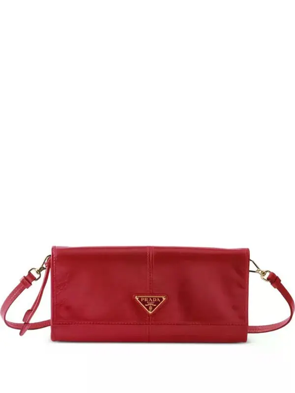 Prada Logo-plaque Leather Bag - Red