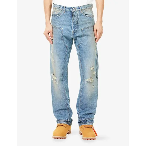 TRAPSTAR REDLINE Redline Distressed Denim Jeans